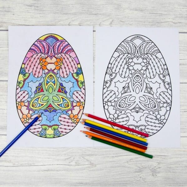 Adult Easter Colouring Pages - Intricate Eggs | Mum In The Madhouse