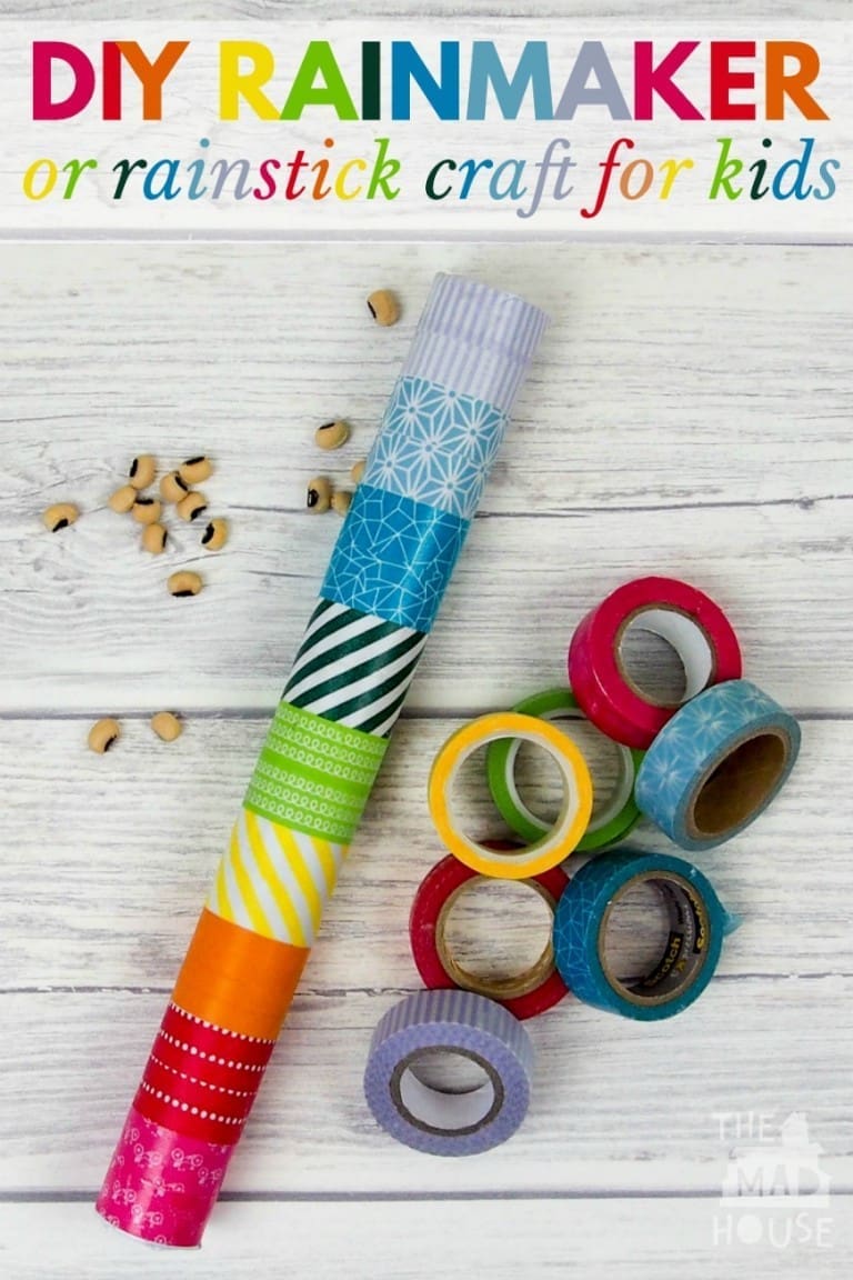 Rainbow rainmaker or rainstick - Cardboard tube craft - Mum In The Madhouse