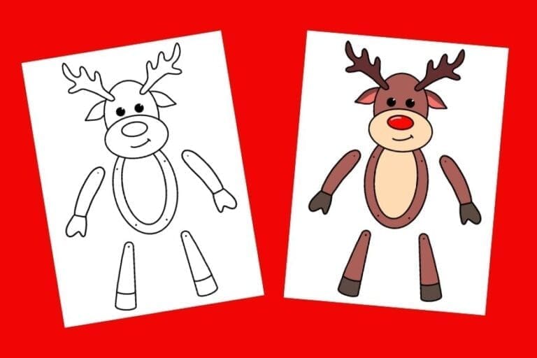Paper Articulated Reindeer Puppet Printable: Craft Your Own Festive Fun