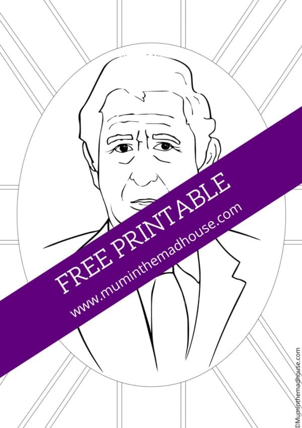 King Charles III Colouring Pages - Mum In The Madhouse