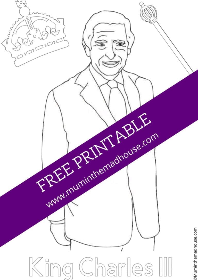 King Charles III Colouring Pages - Mum In The Madhouse