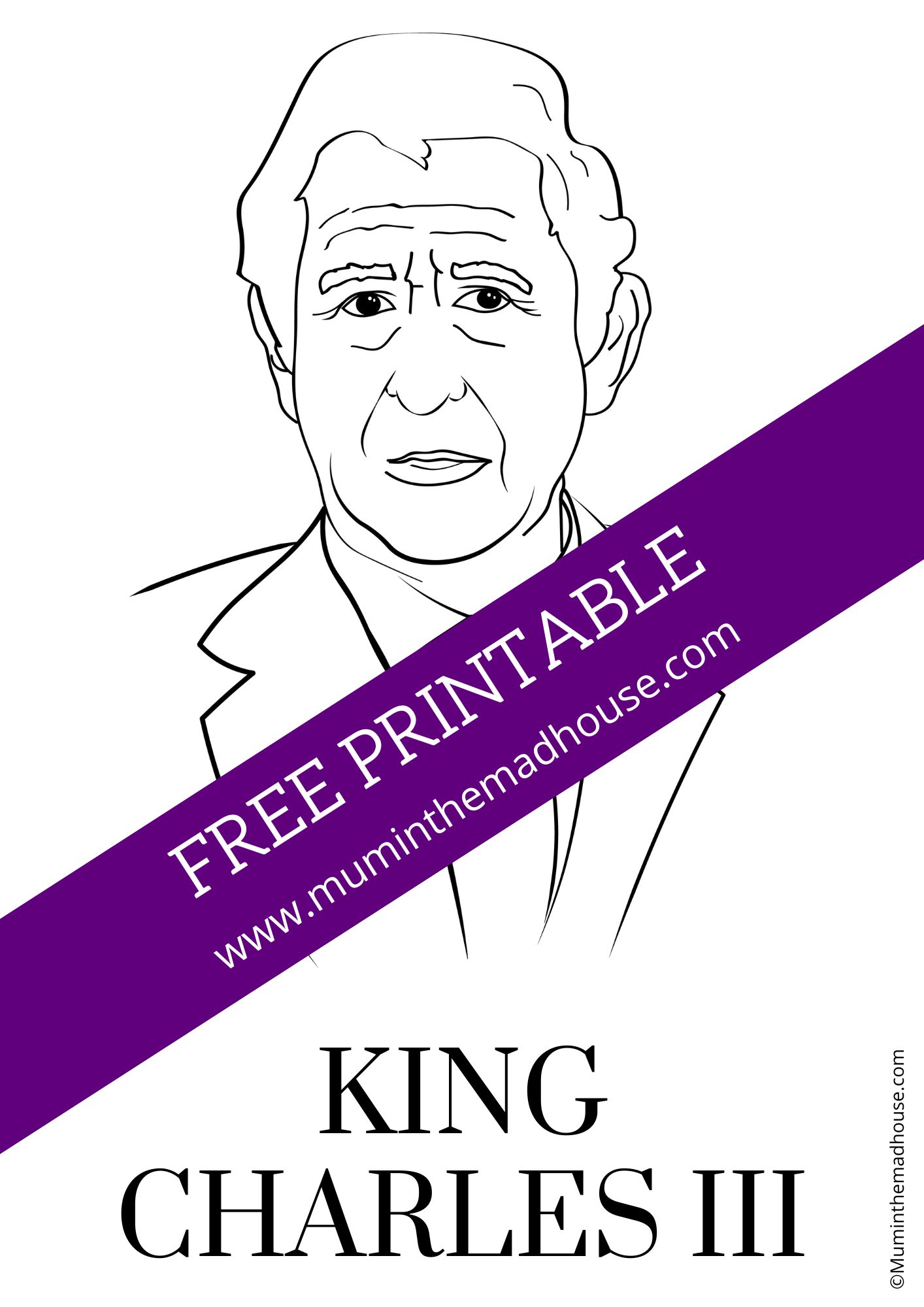 King Charles III Colouring Pages - Mum In The Madhouse