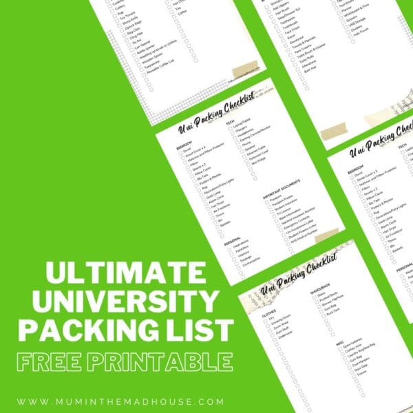 Ultimate University Packing List with Free Printable - Mum In The Madhouse