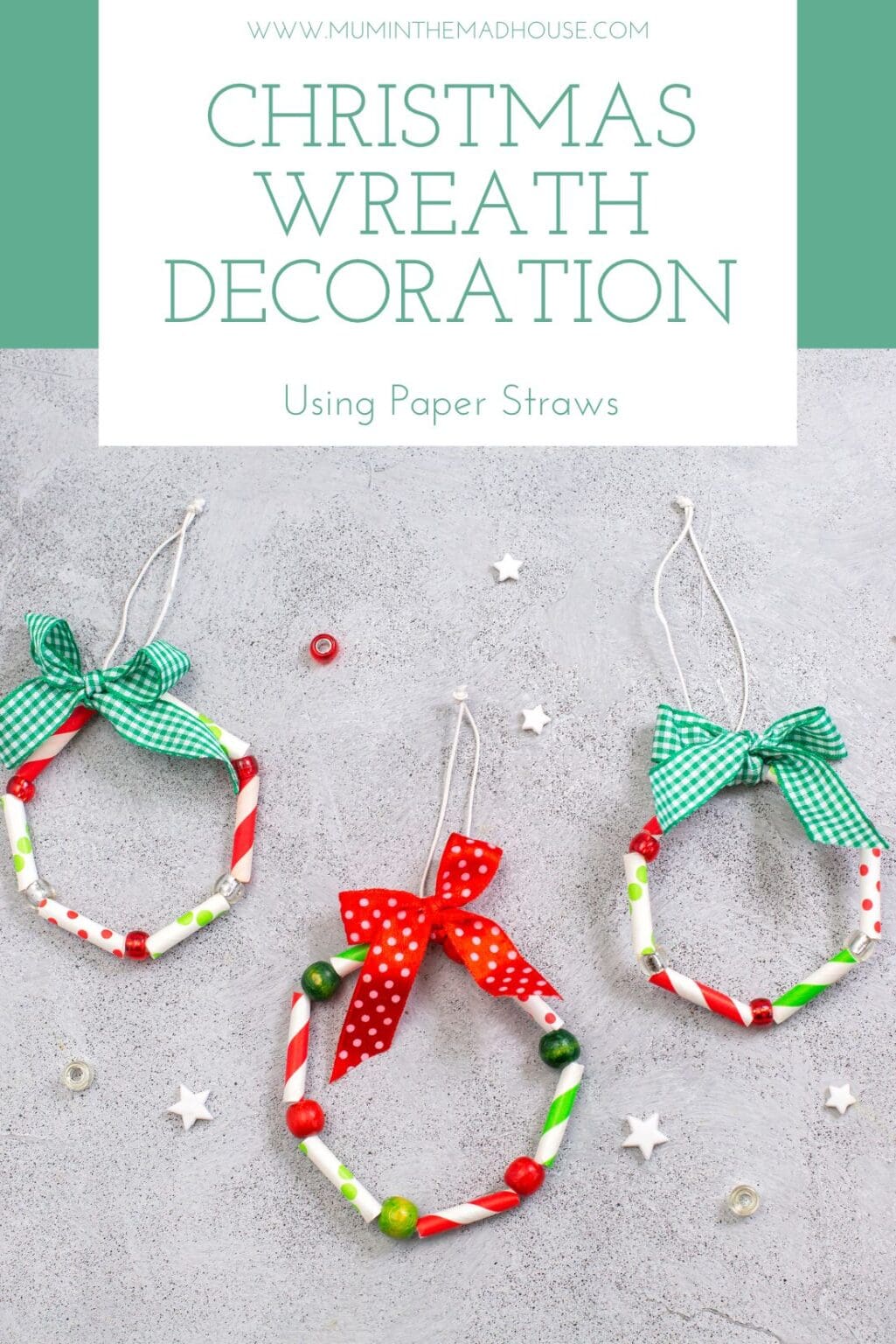 DIY Christmas Wreath Decoration from Paper Straws | Mum In The Madhouse