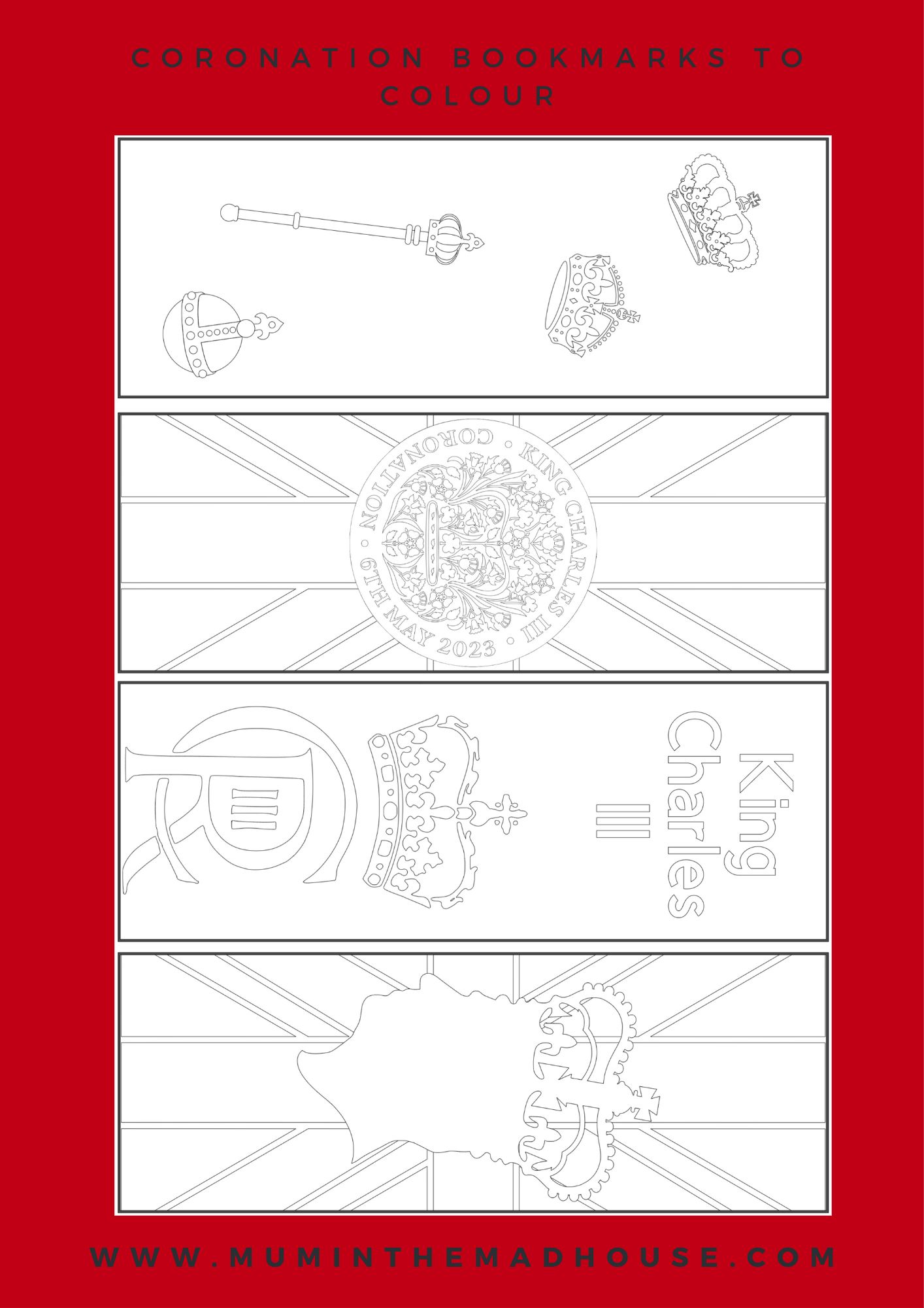 Coronation Bookmarks to Colour | Mum In The Madhouse