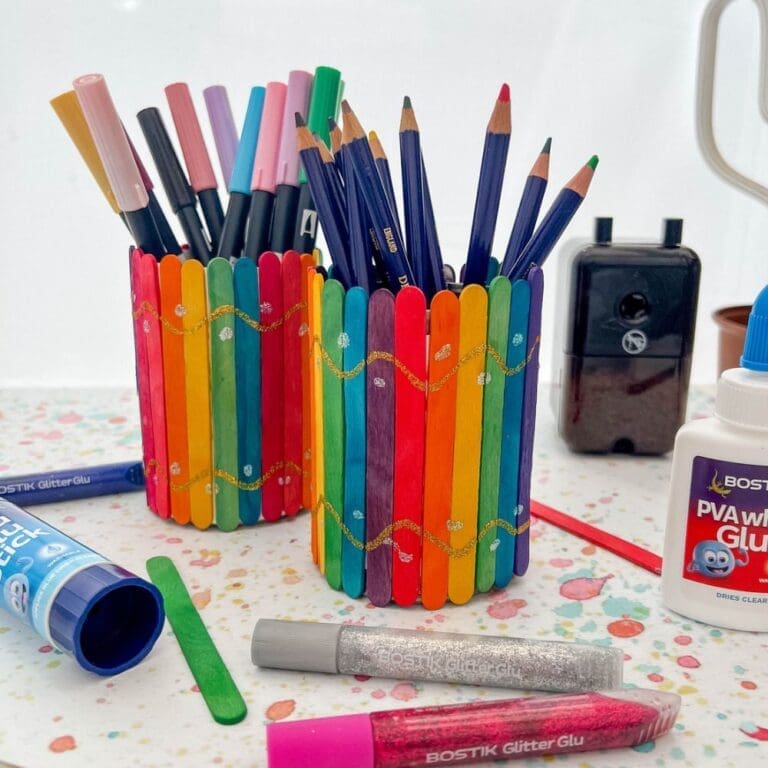 How to Make a Popsicle Stick Pencil Cup - Mum In The Madhouse
