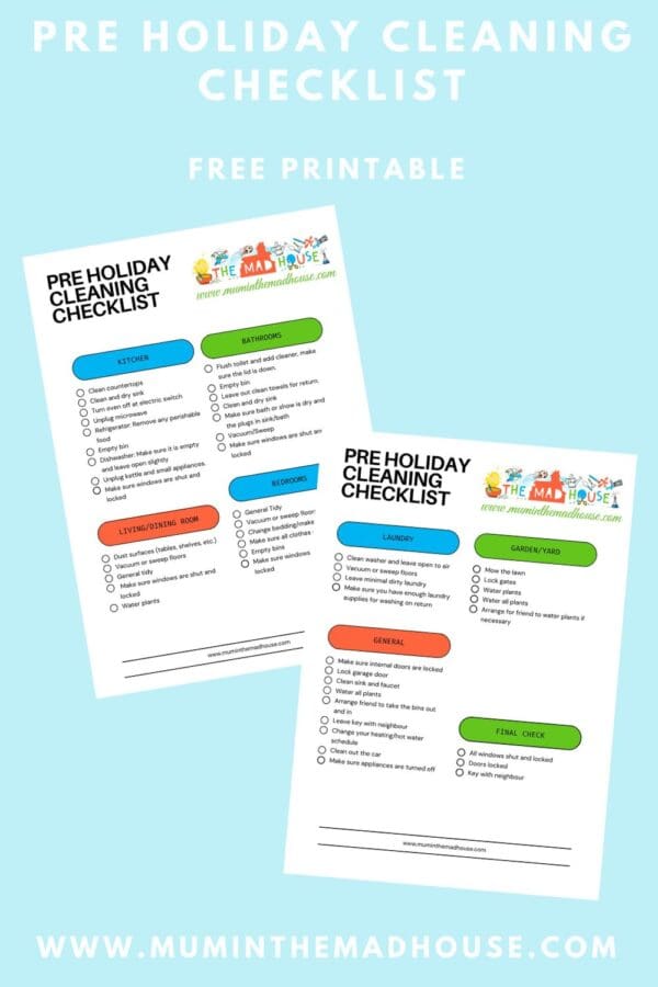 The Ultimate Pre Holiday Cleaning Checklist | Mum In The Madhouse
