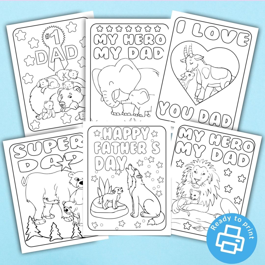 Animal Themed Father's Day Printables and Cards | Mum In The Madhouse