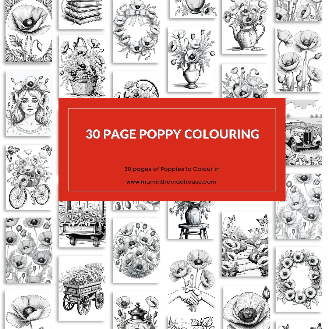 Download Your Free Poppy Colouring Pages for Teens & Adults | Mum In ...