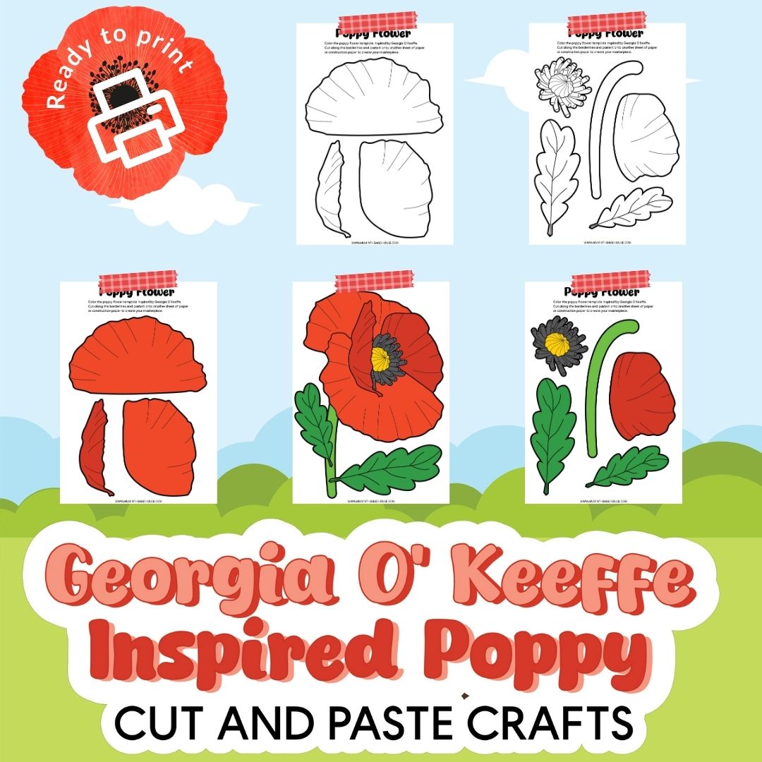 Download: Georgia O’Keeffe Inspired Poppy Flower Craft Template | Mum ...