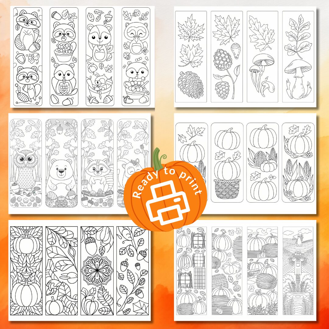 Free Printable Autumn Bookmarks to Colour | Mum In The Madhouse
