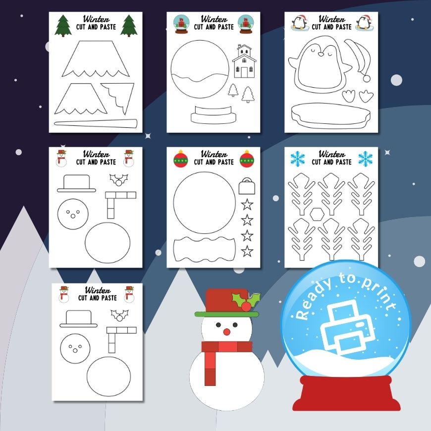Free Winter Cut and Paste Printable Pack | Mum In The Madhouse